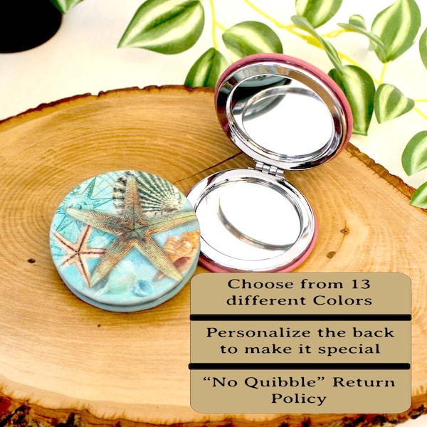 Compact Seashell Mirror - Etsy