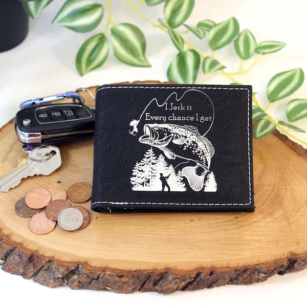 Fishing Leather Wallet - Etsy