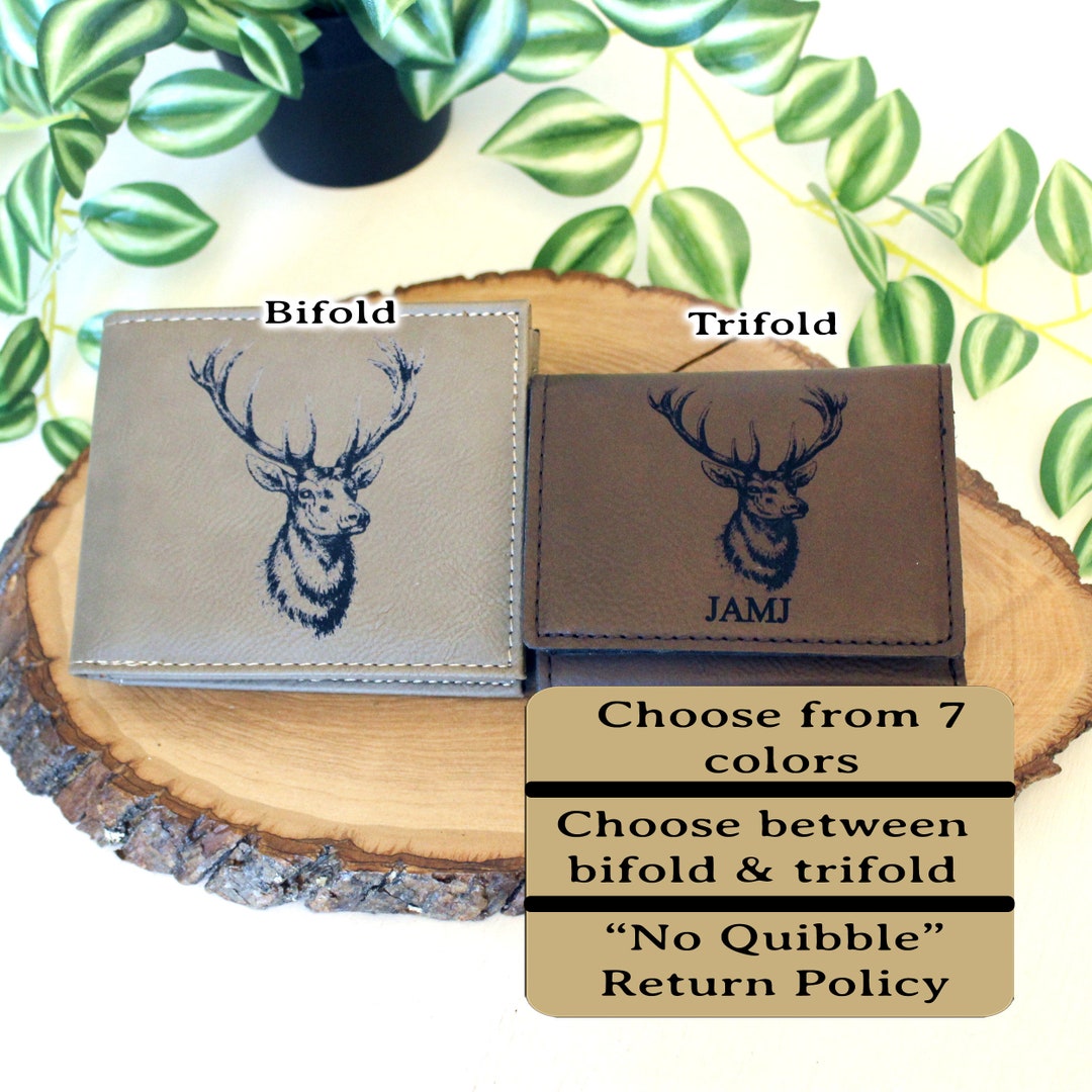 Men's Leather Bifold/trifold Hunting Wallet With Flip ID Display ...