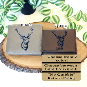 Men's Leather Bifold/trifold Hunting Wallet With Flip ID Display ...