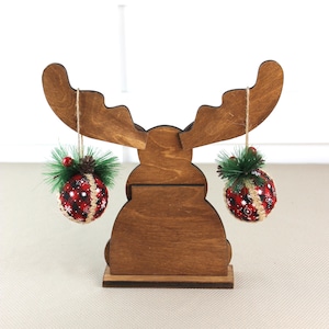Rustic Wooden Moose, Modern Christmas Farmhouse Decor, Fireplace Mantel ...
