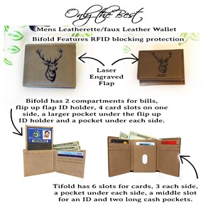 Men's Leather Bifold/trifold Hunting Wallet With Flip ID Display ...