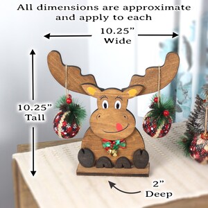 Rustic Wooden Moose, Modern Christmas Farmhouse Decor, Fireplace Mantel ...