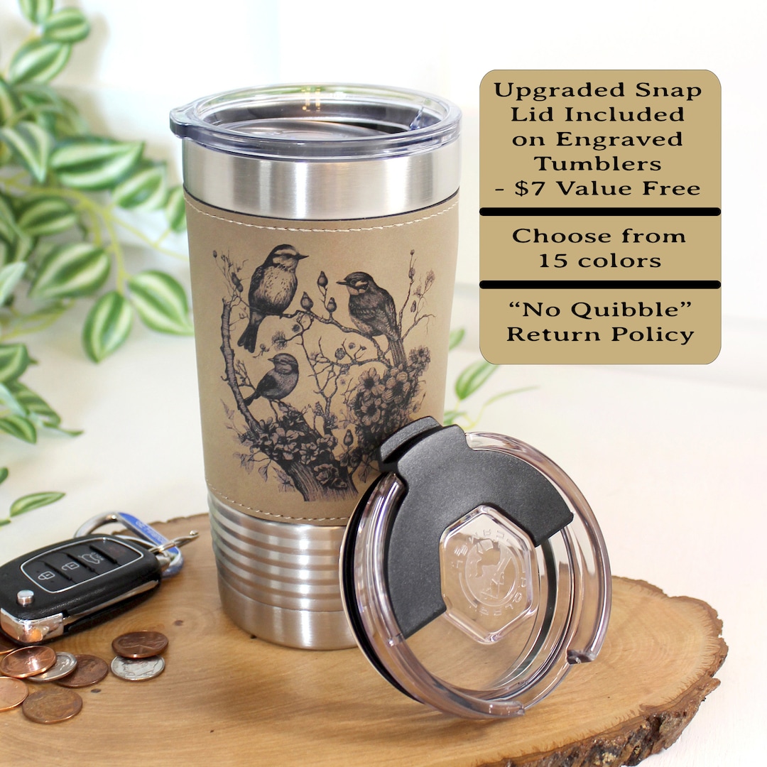 Beautiful Detailed Cherry Blossoms/birds Engraved on This Insulated ...