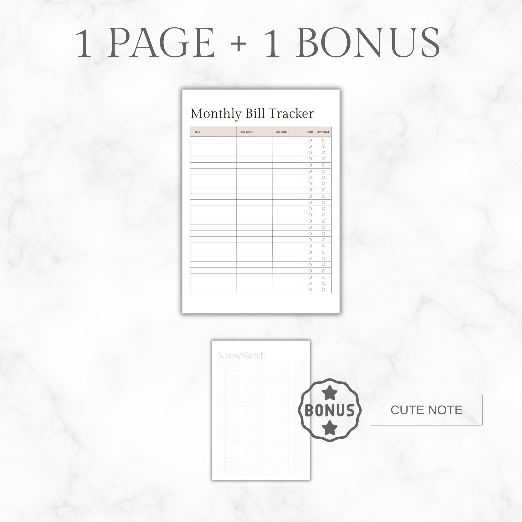 DIGITAL PRODUCT | Monthly Bill Tracker Printable | Bill Planner | Bill ...