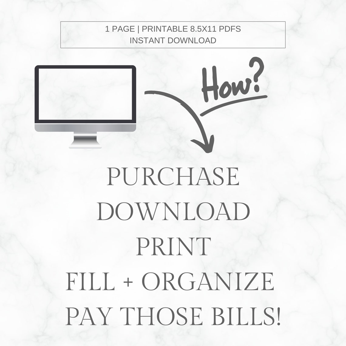 DIGITAL PRODUCT | Monthly Bill Tracker Printable | Bill Planner | Bill ...