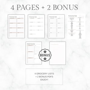 DIGITAL PRODUCT | Grocery List Printable | Weekly Menu Planner ...