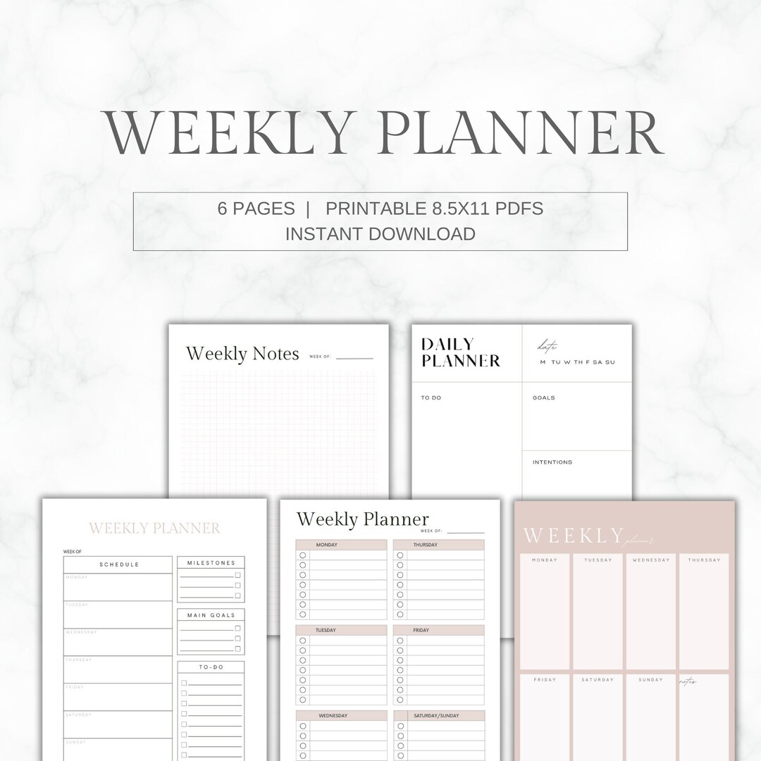 DIGITAL PRODUCT | Weekly Schedule | Weekly Planner Printable | Weekly ...