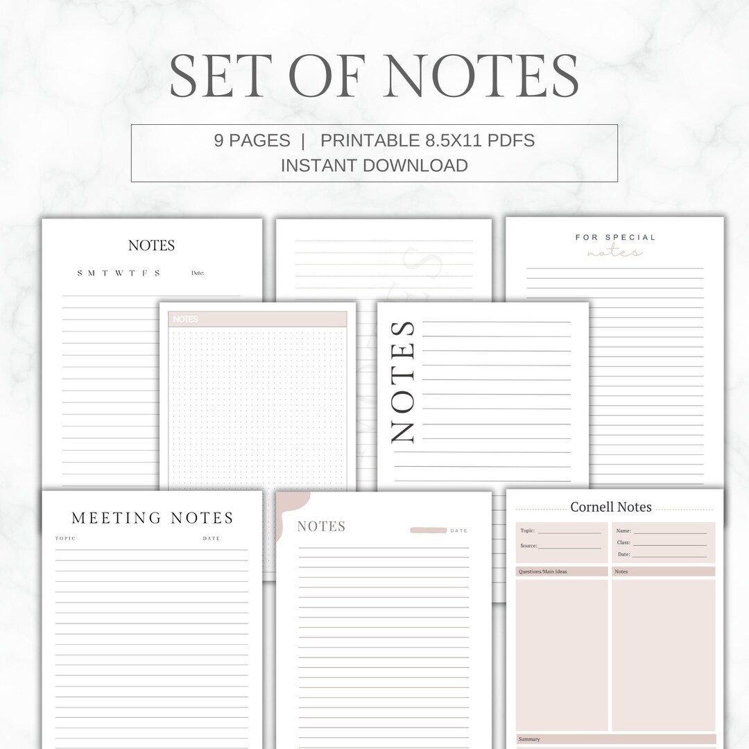 DIGITAL PRODUCT | Note Paper | Lined Paper PDF | Cornell Notes Paper ...