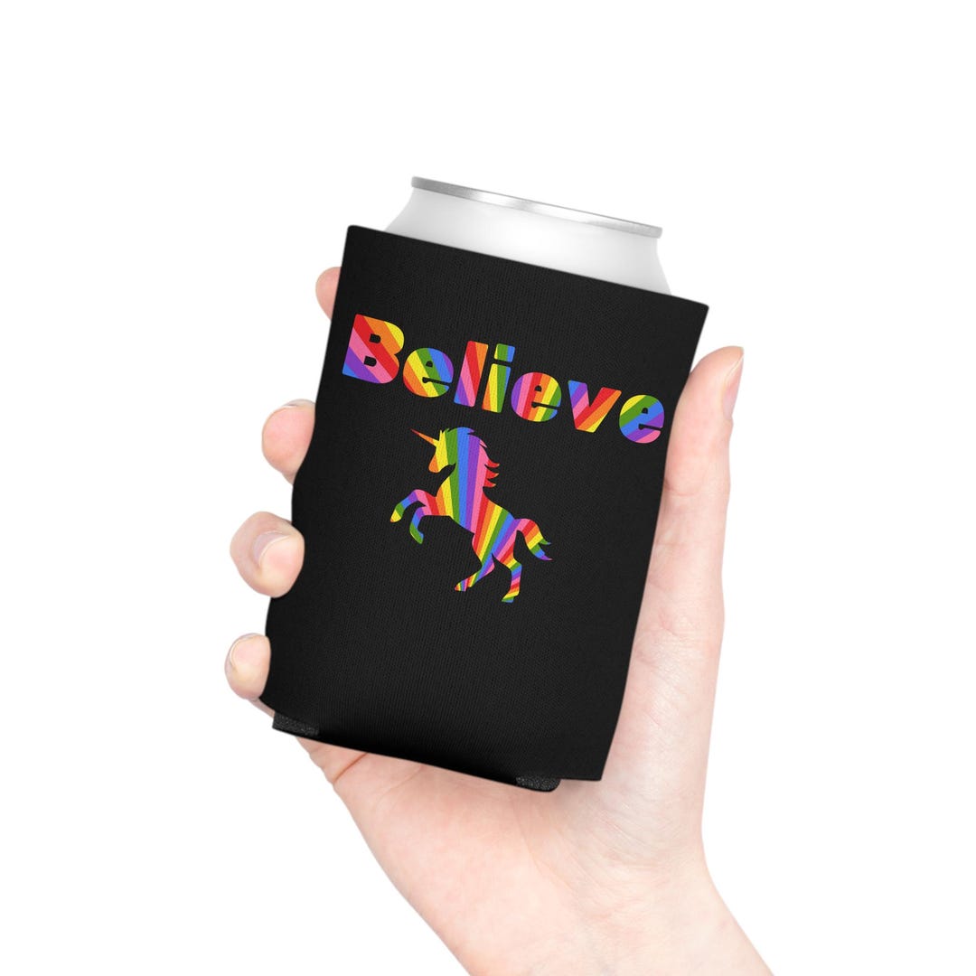 Rainbow Unicorn Koozie - Drinks Can Cooler - Freedom to Believe in ...