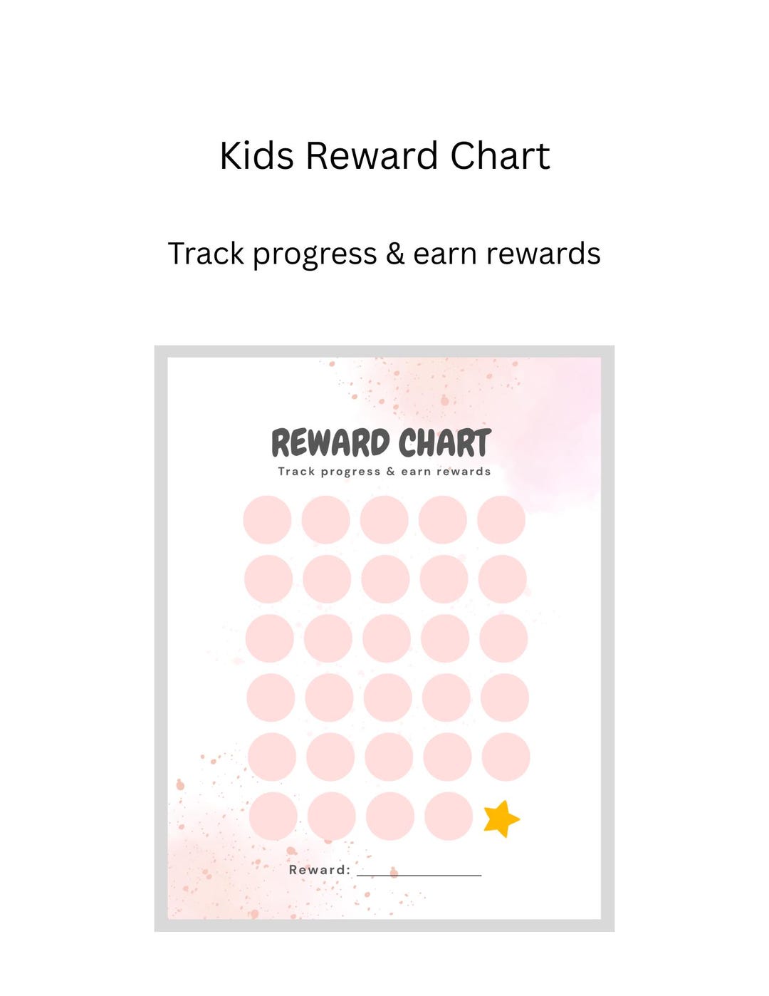 Kids Reward Chart Printable | Sticker Chart for Kids | Behavior Chart ...
