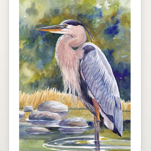 Heron Print - Etsy