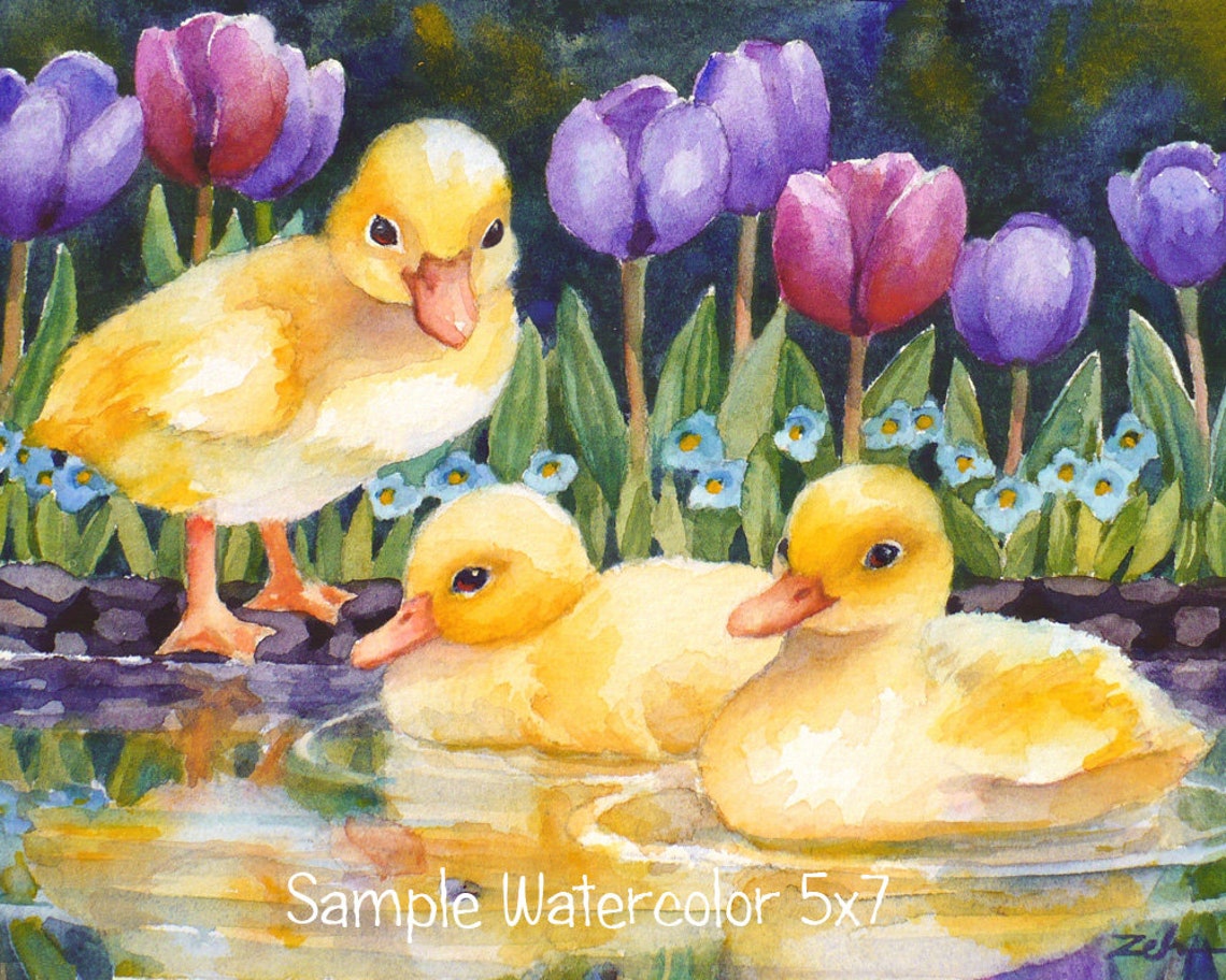 Custom Nursery Painting Baby Animal Decor Childrens Watercolor or ...