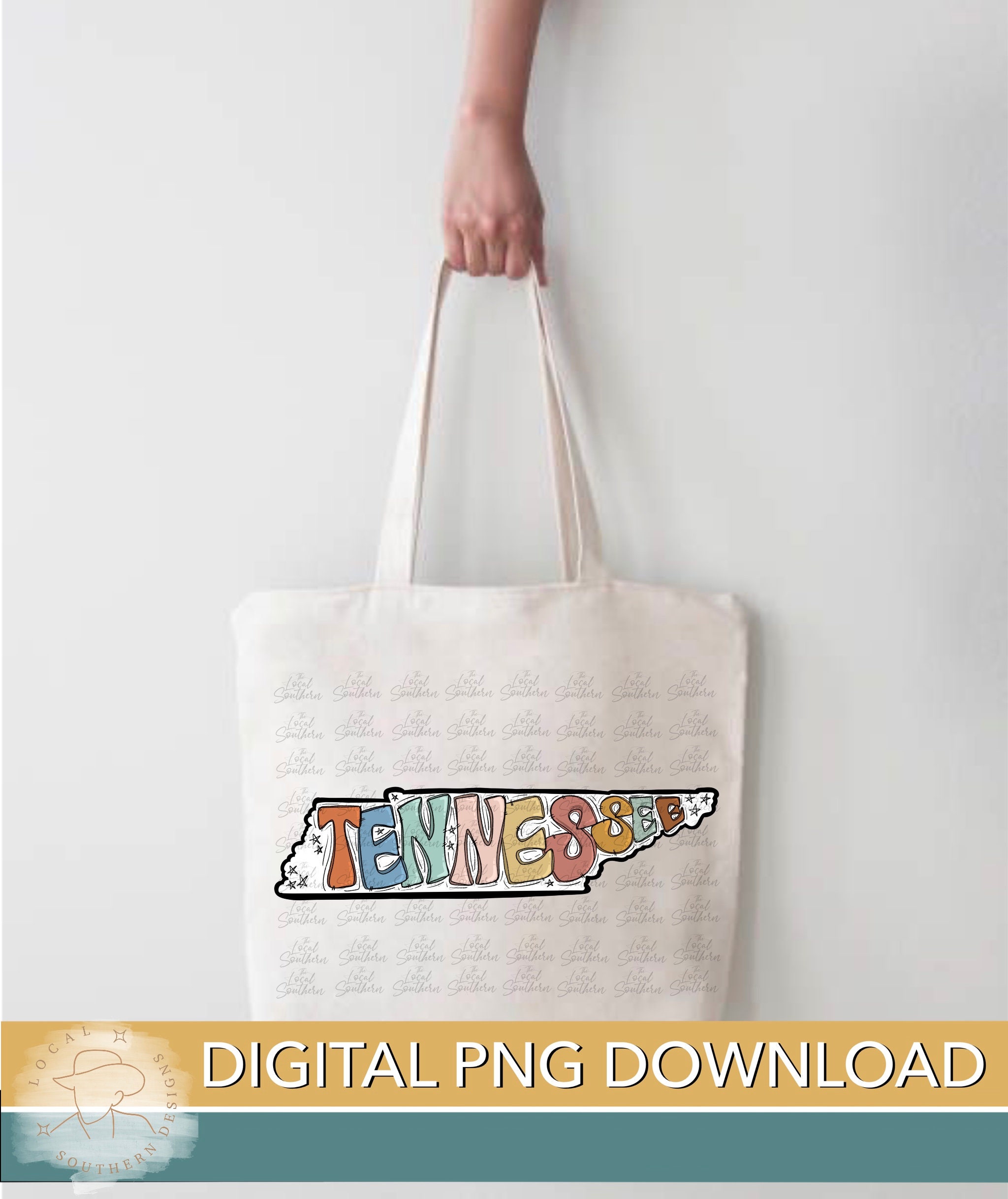 DIGITAL Hand Drawn Lettering Retro State of Tennessee PNG FILE - Etsy