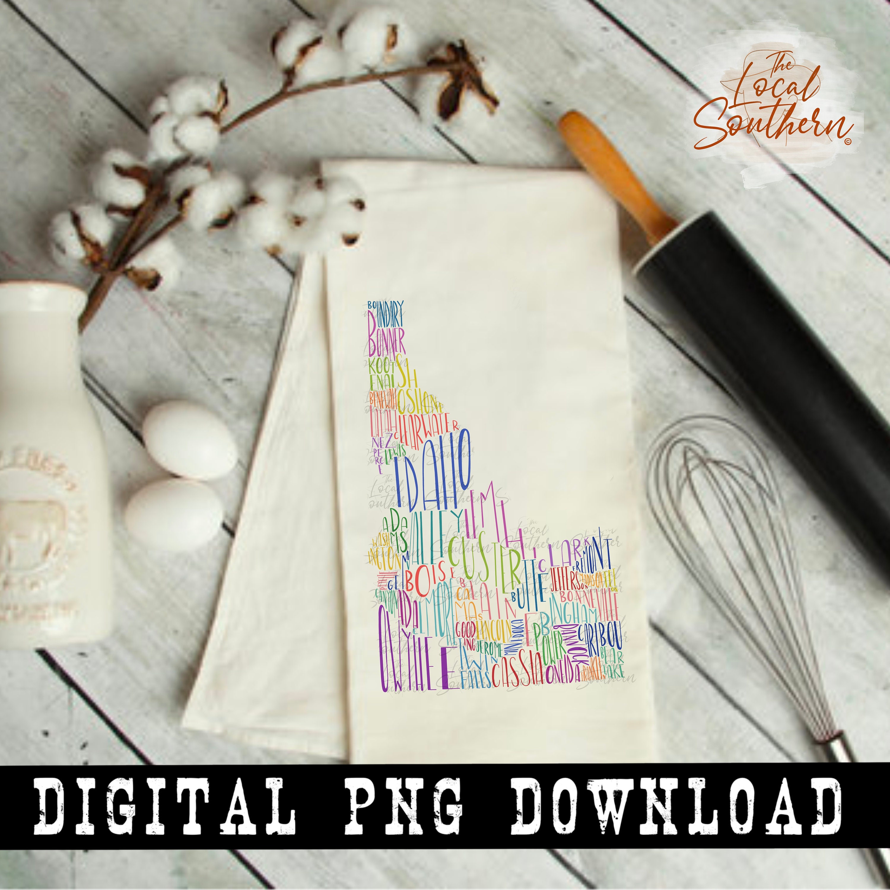 DIGITAL State of Idaho Colorful Counties Hand Lettering PNG - Etsy