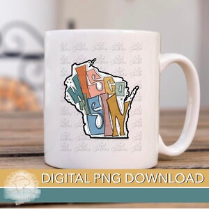 DIGITAL Hand Drawn Lettering Retro State of Wisconsin PNG FILE - Etsy