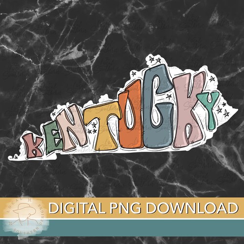 DIGITAL State of Kentucky Colorful Counties Hand Lettering PNG - Etsy