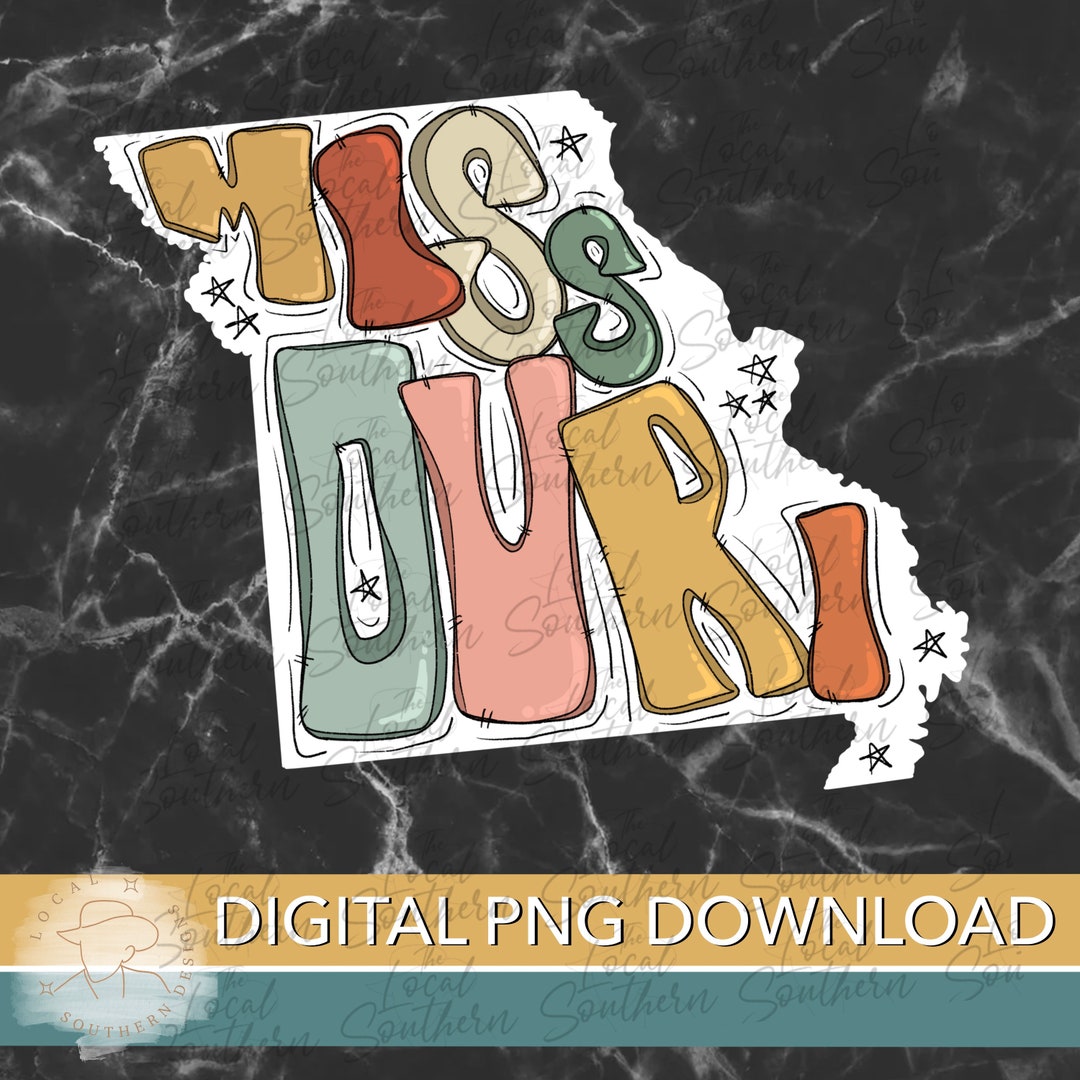DIGITAL Hand Drawn Lettering Retro State of Missouri PNG FILE - Etsy