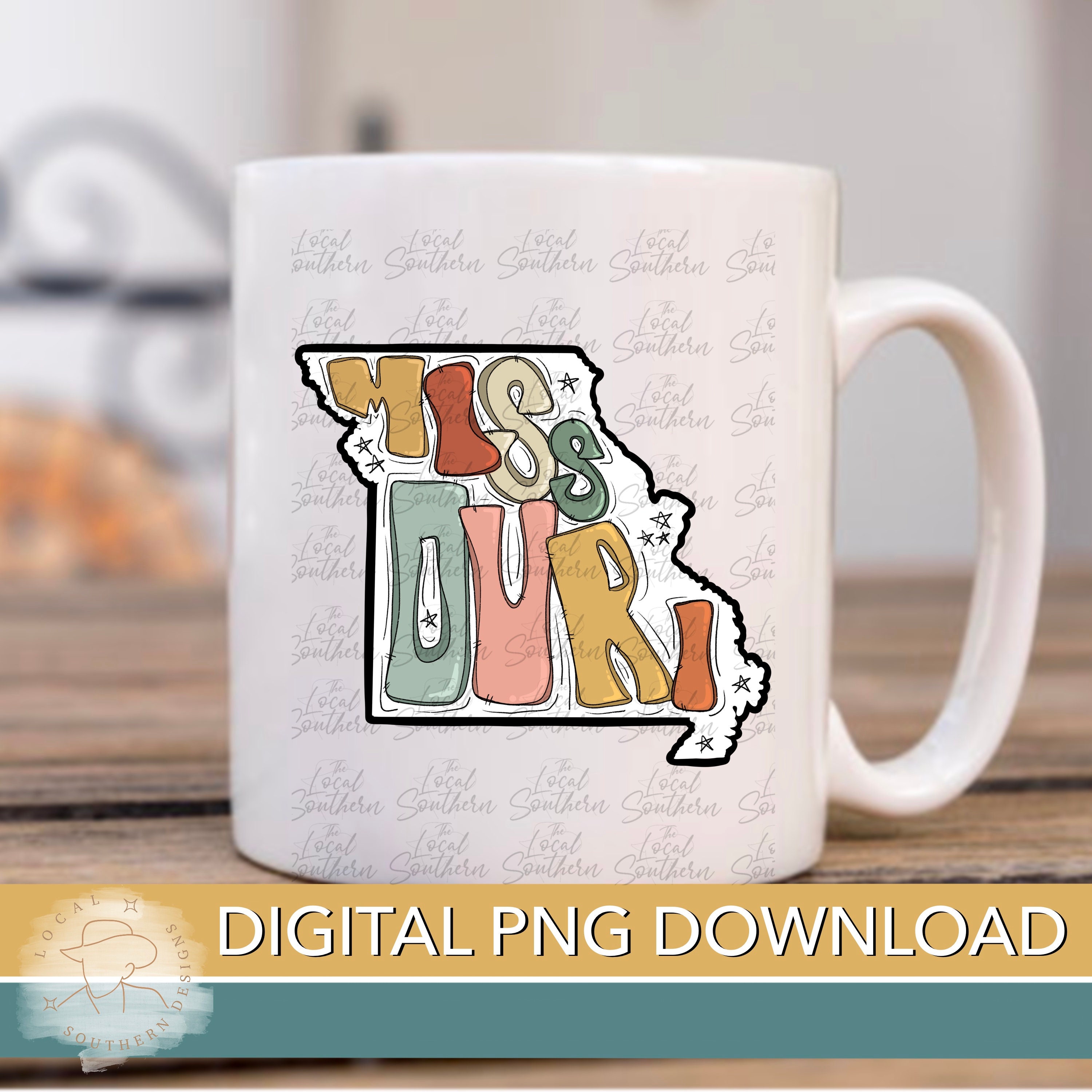 DIGITAL Hand Drawn Lettering Retro State of Missouri PNG FILE - Etsy