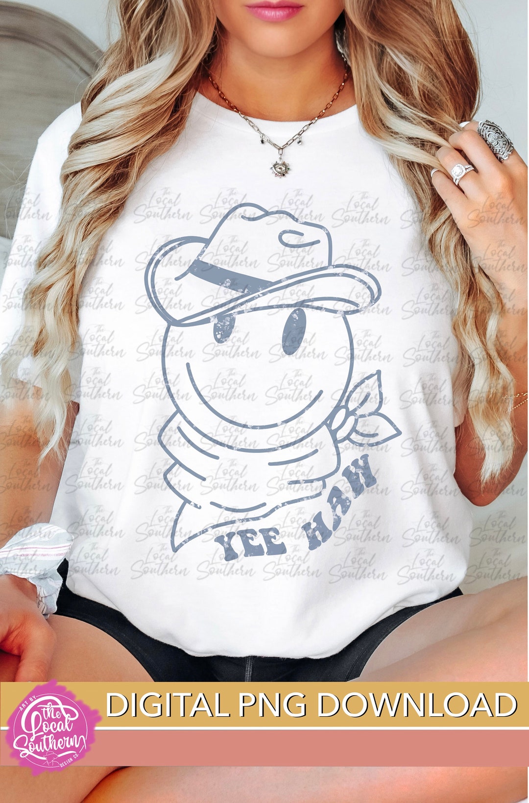 Smiley Face Cowboy PNG: Yee Haw Design (digital Download) - Etsy