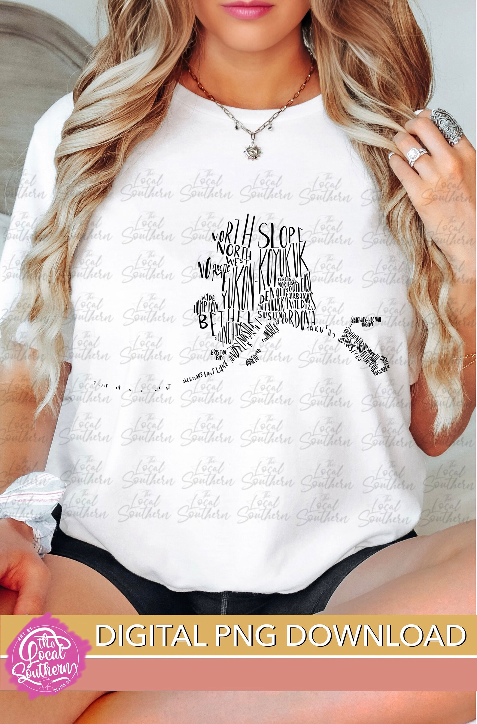 DIGITAL State of Alaska Colorful Counties Hand Lettering / Color and ...