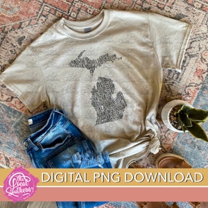 DIGITAL State of Michigan Colorful Counties Hand Lettering / Color and ...