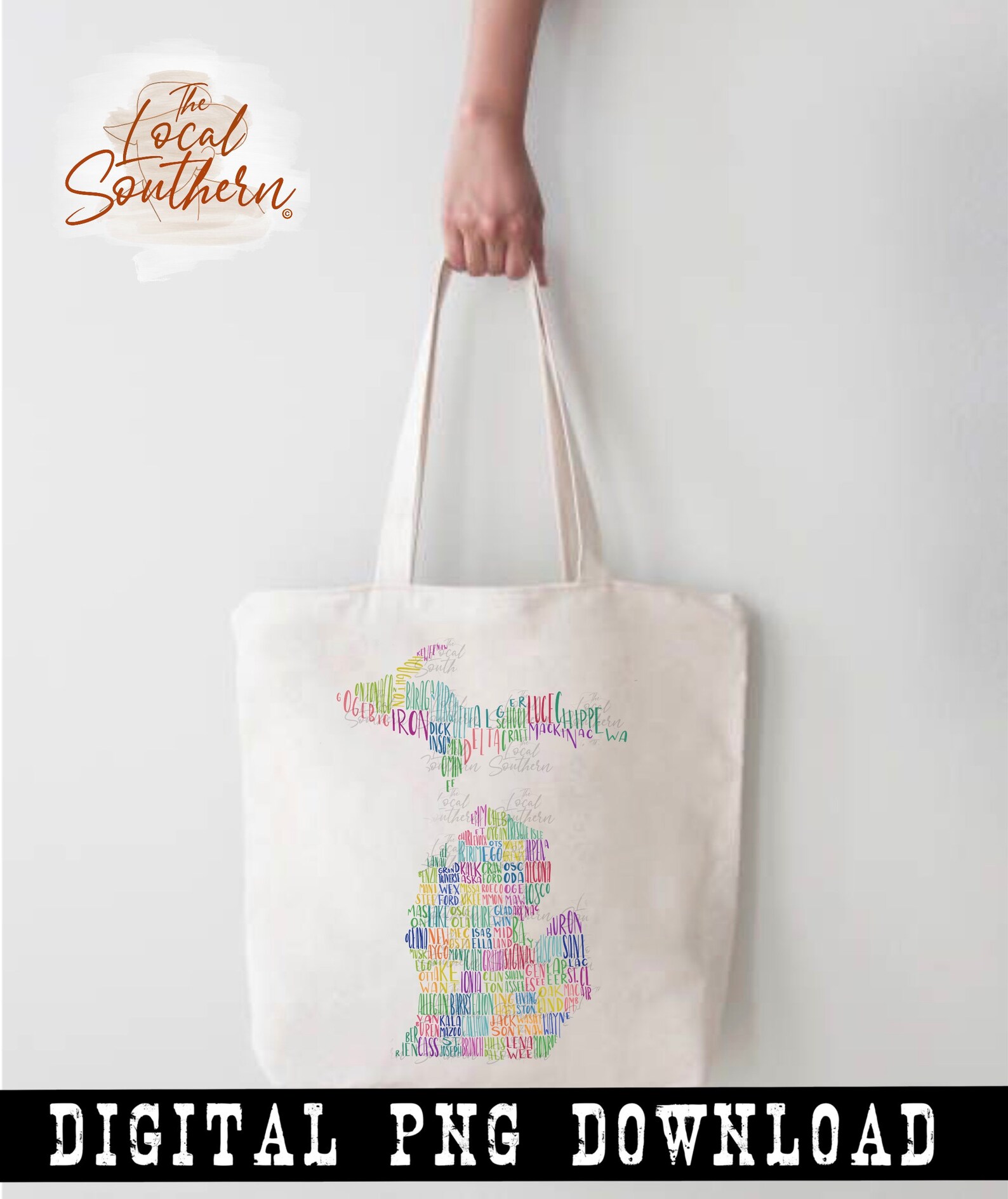 DIGITAL State of Michigan Colorful Counties Hand Lettering PNG - Etsy