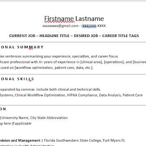 Modern Resume Template - ATS Resume - Microsoft Word Compatible - RN ...