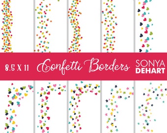 Pink Confetti Clipart Set Digital Confetti Confetti Digital | Etsy
