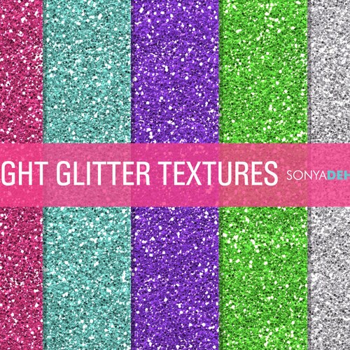 Glitter Digital Paper Clip Art. Set of 18 JPG Multi-colored | Etsy