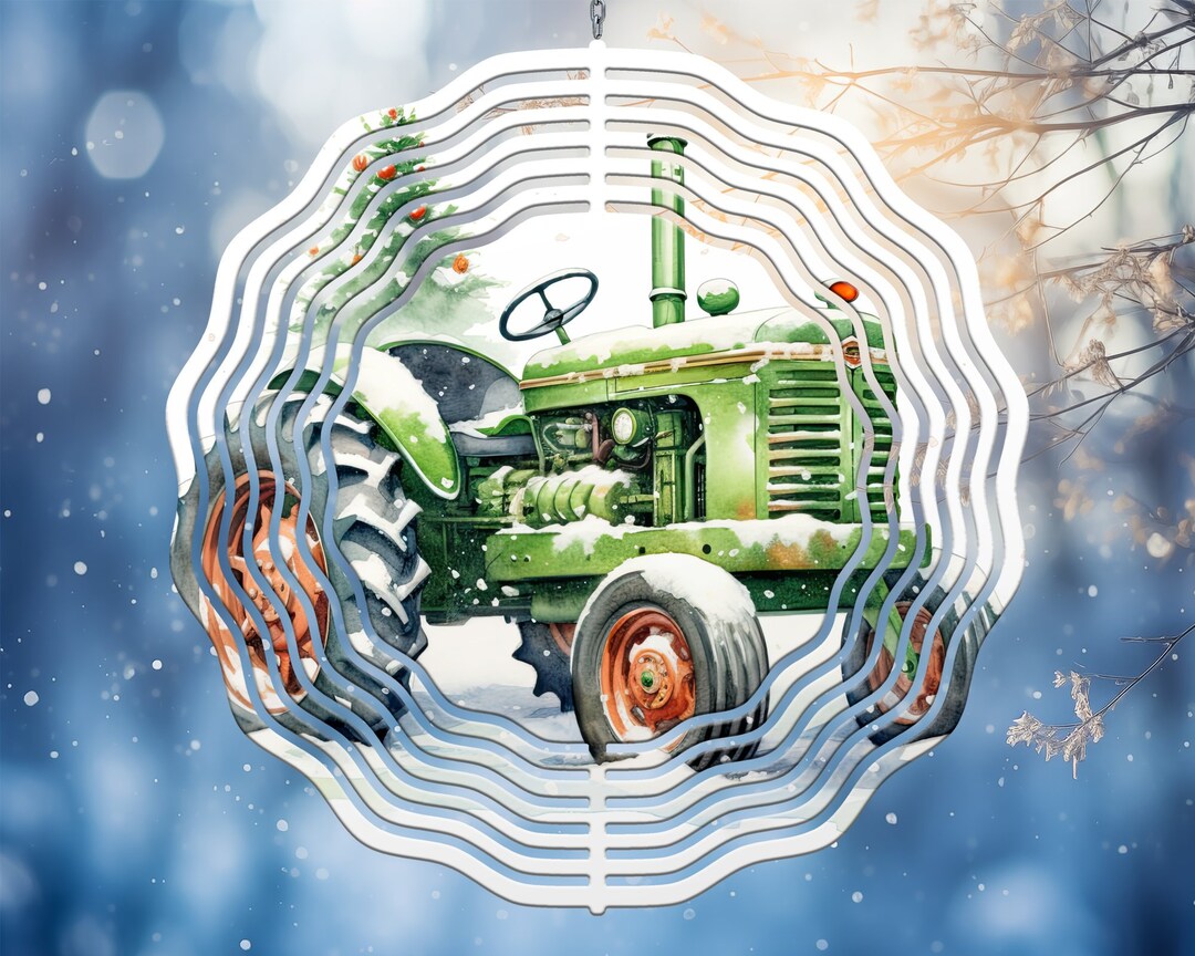Green Tractor Wind Spinner Sublimation Design - Etsy