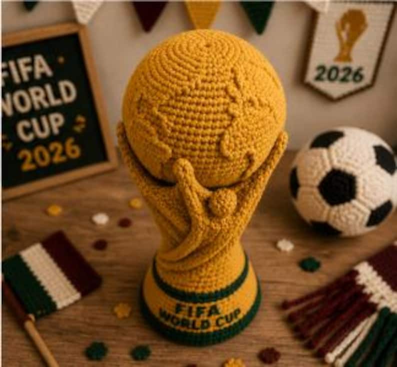 Crochet World Cup Trophy Pattern PDF, Soccer Trophy Amigurumi Pattern ...