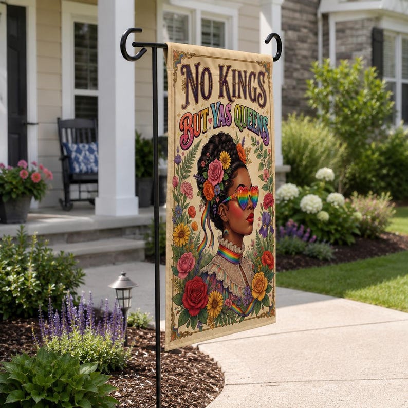 No Kings but Yas Queens Flag, LGBTQ Pride Month Yard Decor , Feminist ...