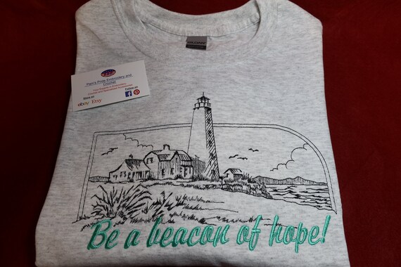 Embroidered Lighthouse T Shirt Sweatshirt or Hoodie Your - Etsy