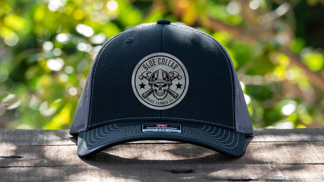Blue Collar Richardson 112 Hat, Leather Patch Trucker Hat, Hard Hat ...