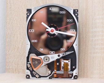 Desk clock recycled Computer hard drive clock HDD clock | Etsy