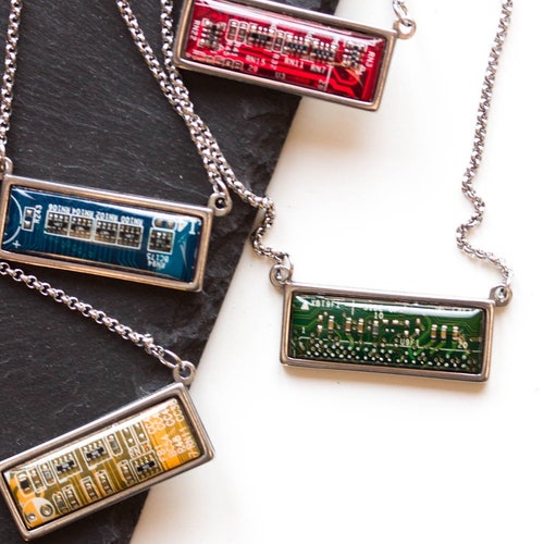 Circuit Board Necklace Recycled Motherboard Jewelry Geek - Etsy