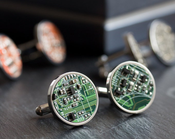 Unique Real Circuit Board Cufflinks, Stainless Steel, Cufflinks for ...