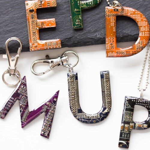 Personalized Keychain Recycled Circuit Board Keychain Bag - Etsy