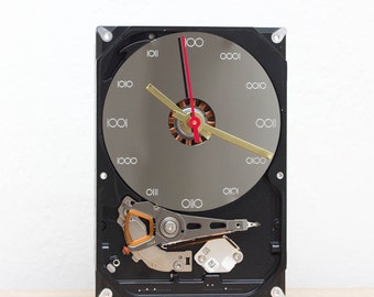 Desk clock recycled Computer hard drive clock HDD clock | Etsy