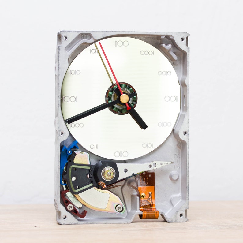 Desk Clock Recycled Computer Hard Drive Clock HDD Clock - Etsy