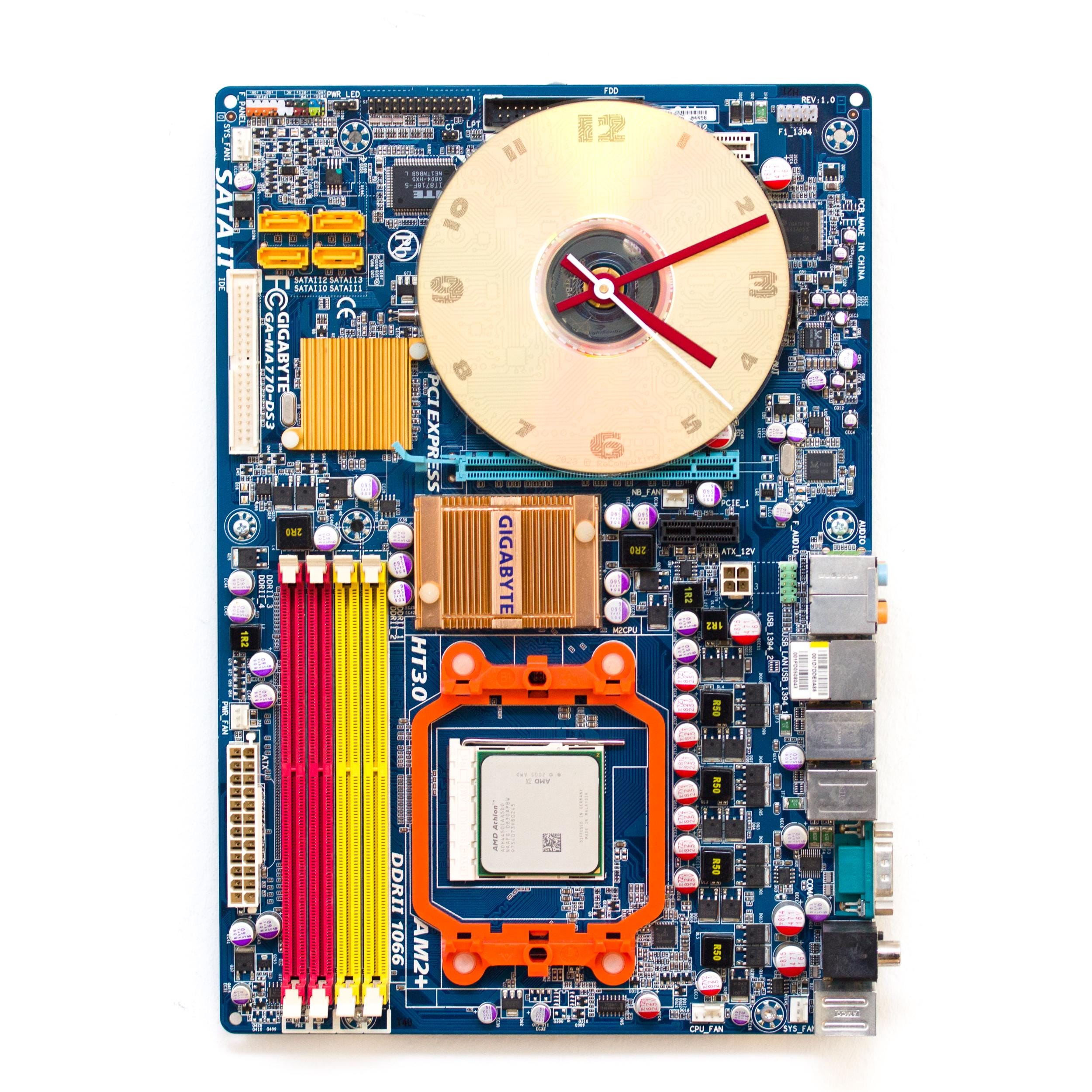 Blue Wall Clock, Recycled Computer Circuit Board Clock - Etsy
