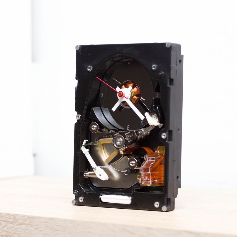 Desk Clock Recycled Computer Hard Drive Clock HDD Clock - Etsy