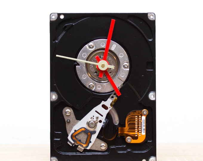 Desk Clock Made With Recycled Computer Hard Drive Clock, HDD Clock ...