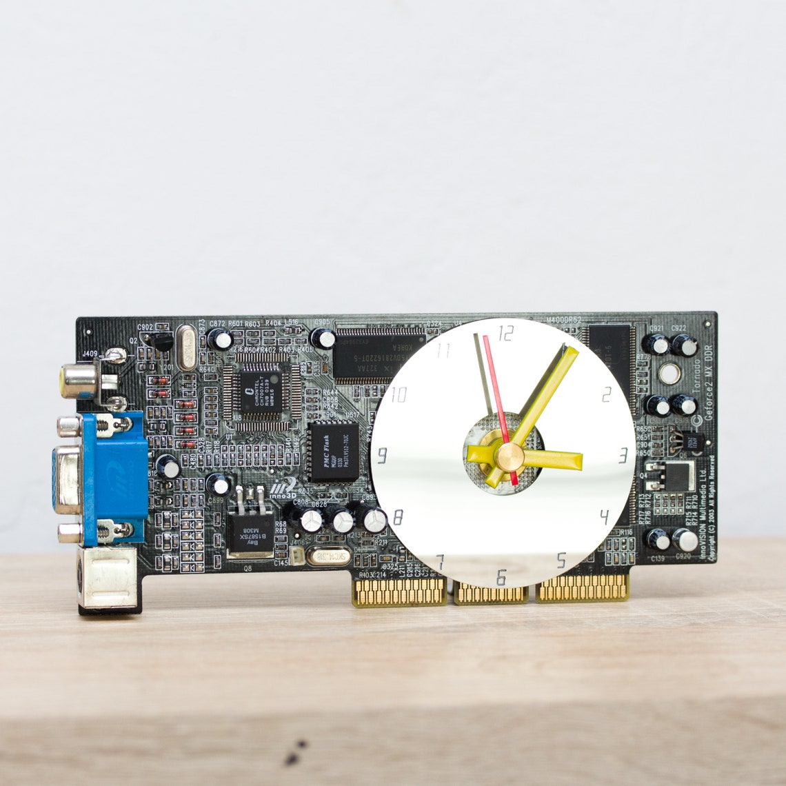 Desk Clock Recycled Slim Graphics Card Clock Unique Office - Etsy