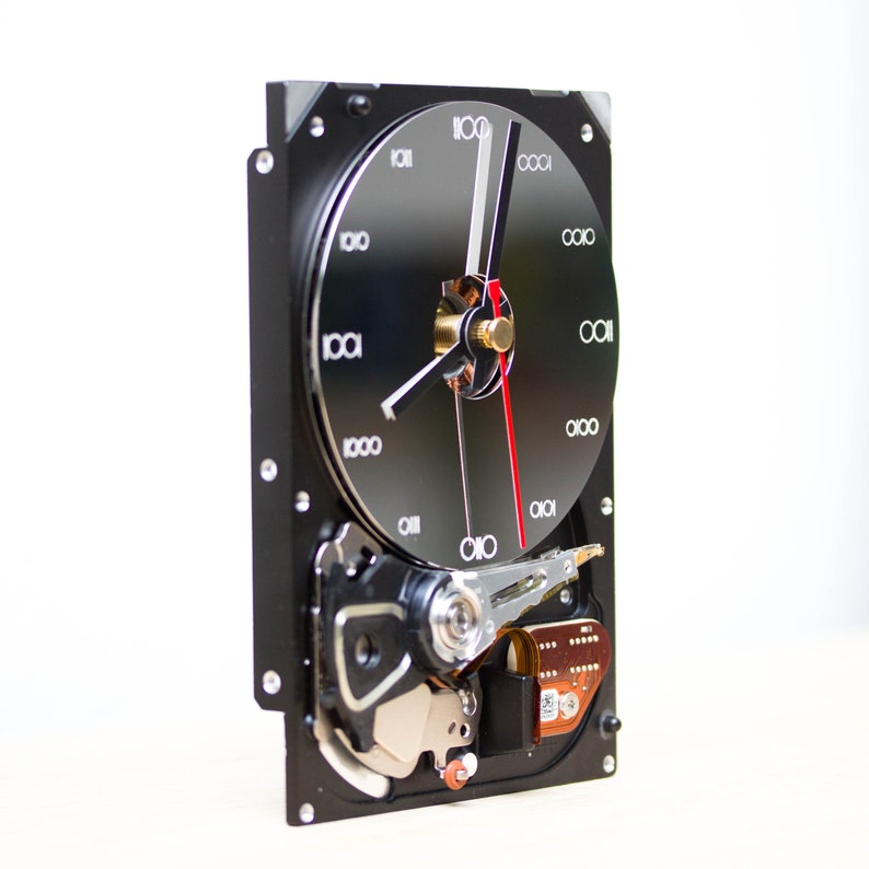 Desk clock made with recycled Computer hard drive clock HDD | Etsy