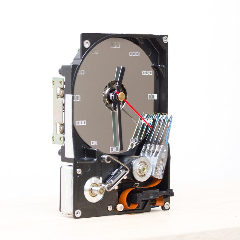 Desk Clock Made With Recycled Computer Hard Drive Clock HDD | Etsy
