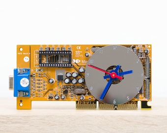 Desk Clock Unique Office Clock Recycled Video Card Clock | Etsy