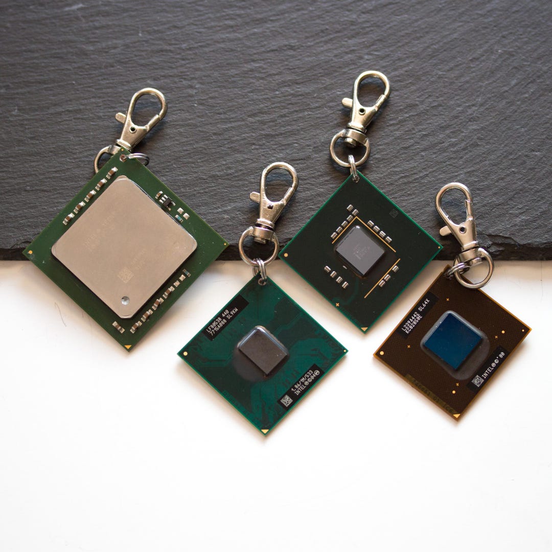 CPU Keychain, Recycled Computer Keychain, Chipset - Etsy