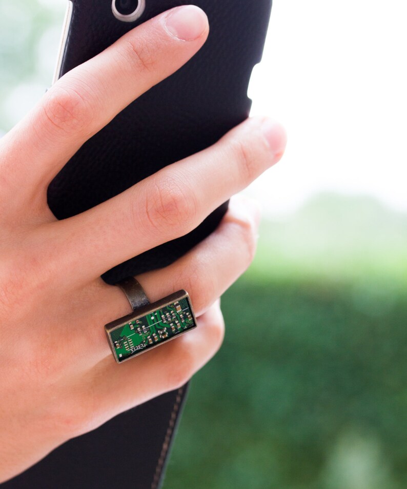 Geeky Statement Ring Circuit Board Ring Computer Jewelry - Etsy Ireland